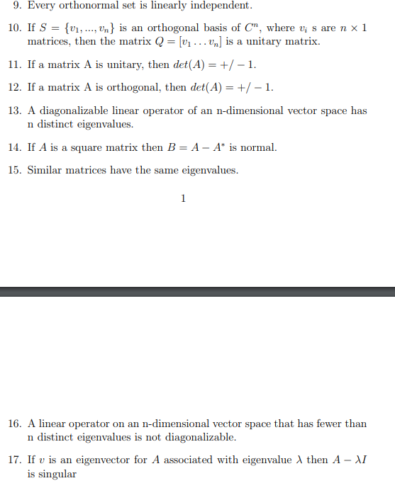 Solved 9. Every orthonormal set is linearly independent. 10. | Chegg.com