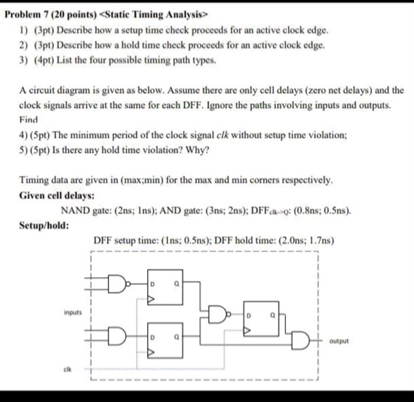 Solved Problem 7 (20 points) > 1) (3pt) Describe how a setup | Chegg.com