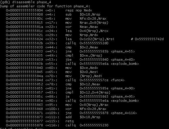 Solved lea lea Dump of assembler code for function phase_3: | Chegg.com