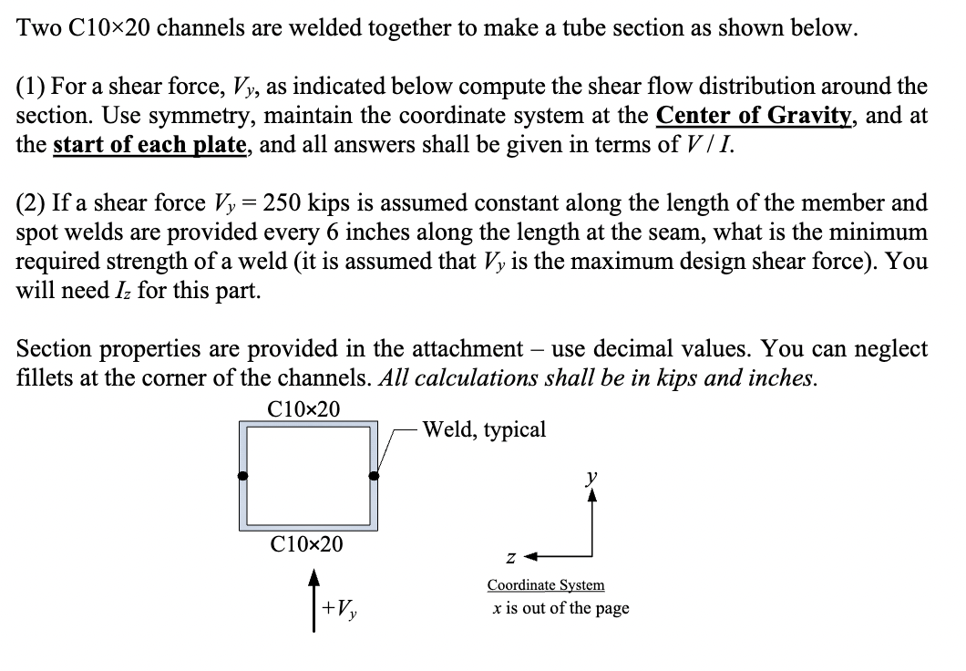Solved Two \( \mathrm{C} 10 \times 20 \) ﻿channels are | Chegg.com