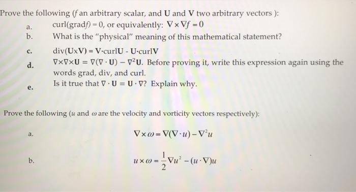 Solved Prove the following (fan arbitrary scalar, and U and | Chegg.com