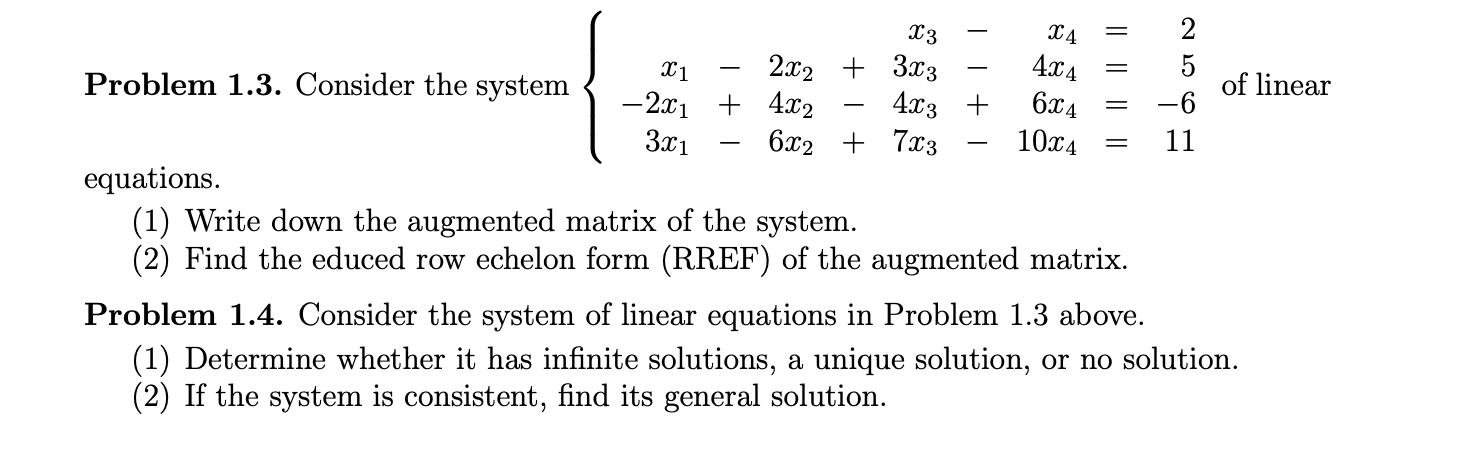 Solved Problem 1.3. Consider the system | Chegg.com