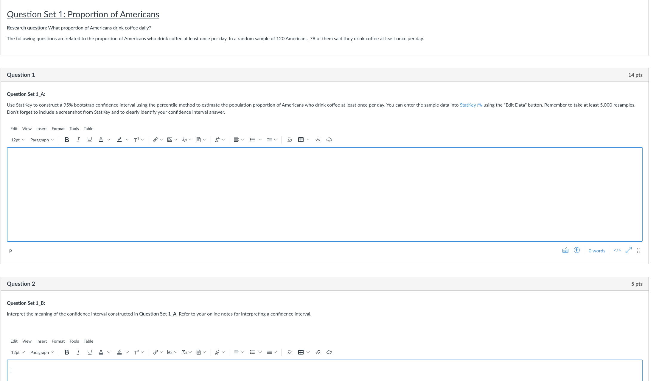Solved Question Set 1_C: Given your confidence interval in | Chegg.com