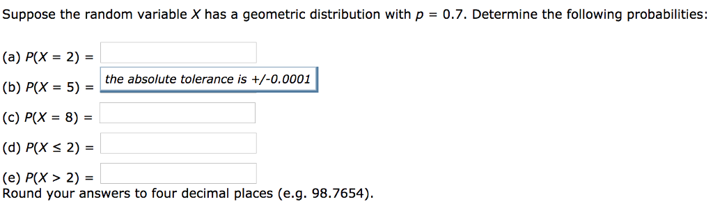 Solved Suppose The Random Variable X Has A Geometric 