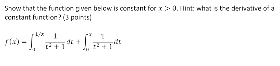 Solved Show that the function given below is constant for | Chegg.com