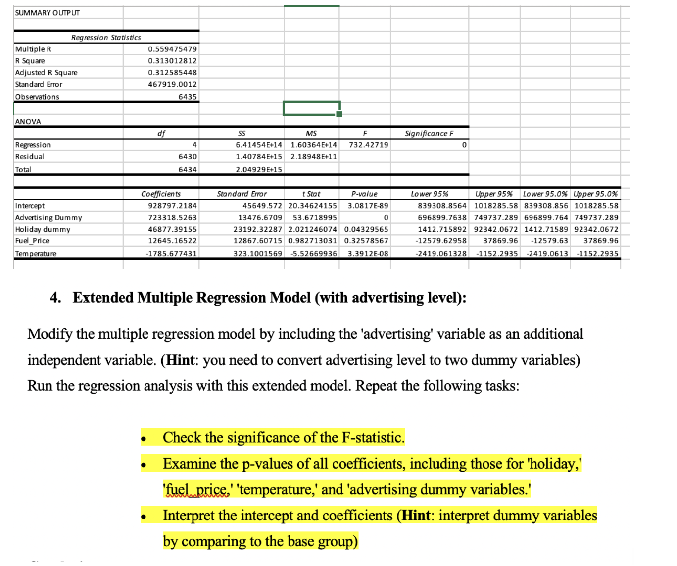 Solved 4 Extended Multiple Regression Model With 