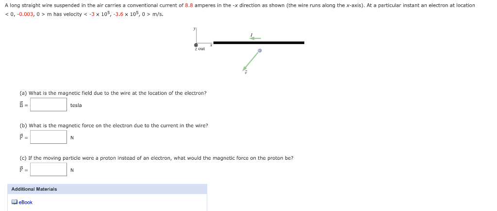 Solved A long straight wire suspended in the air carries a | Chegg.com
