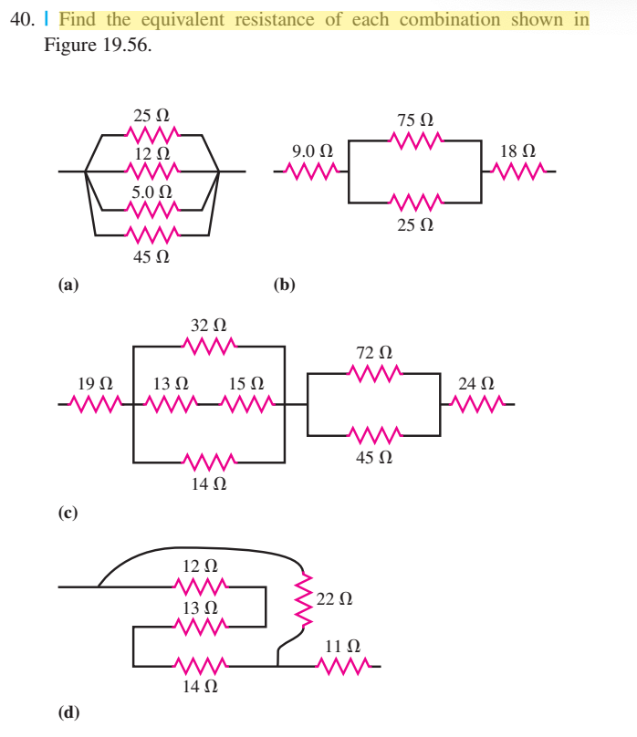 Solved Find the equivalent resistance of each combination | Chegg.com