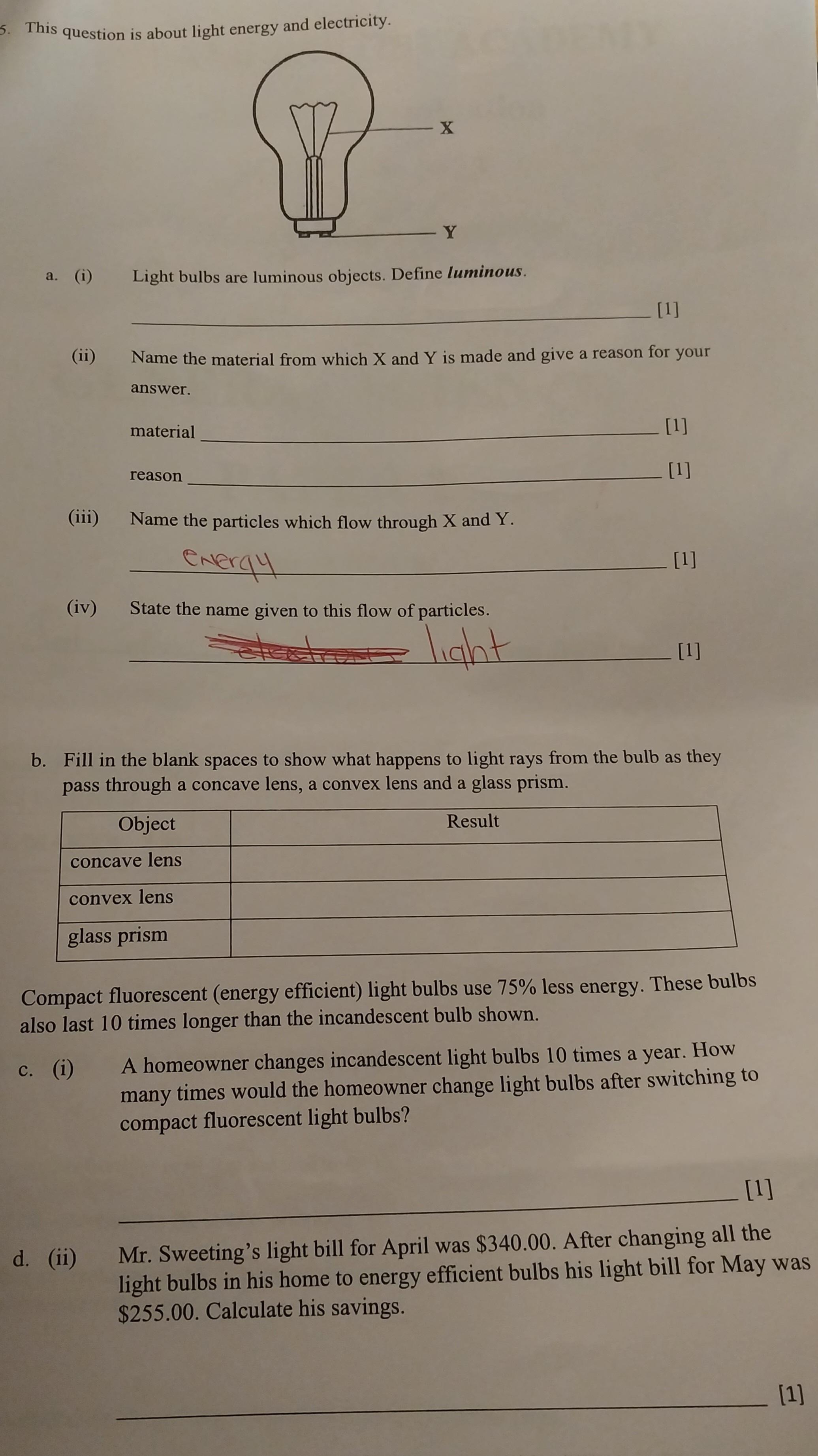 Solved 5. This question is about light energy and | Chegg.com