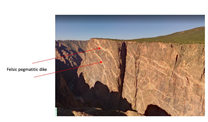 Solved Above is an image of felsic dikes cutting | Chegg.com