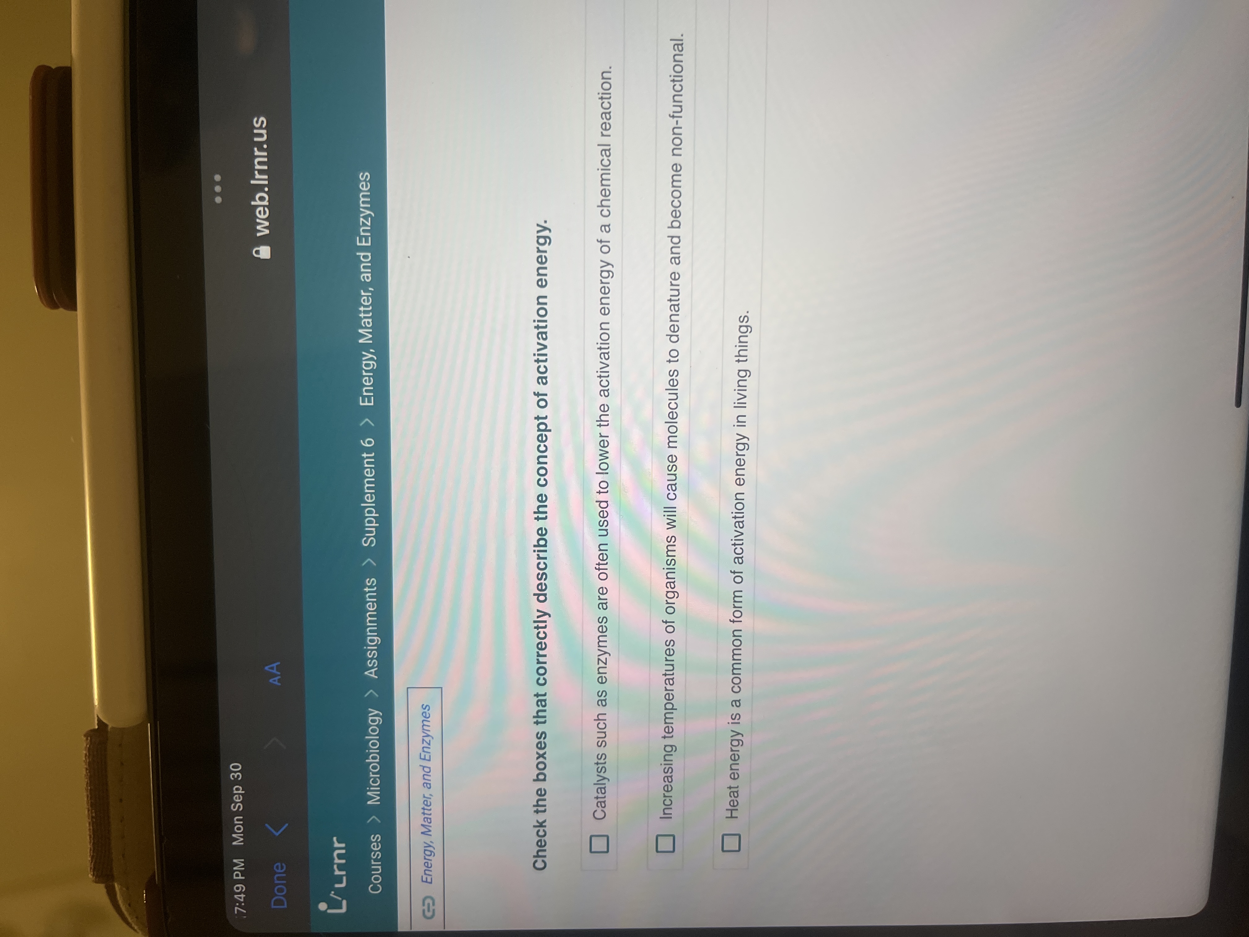 Solved Check the boxes that correctly describe the concept | Chegg.com