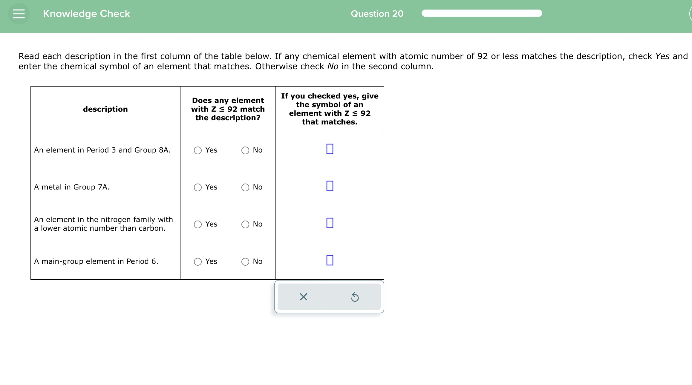 Solved Knowledge Check Question 20 Read each description in | Chegg.com