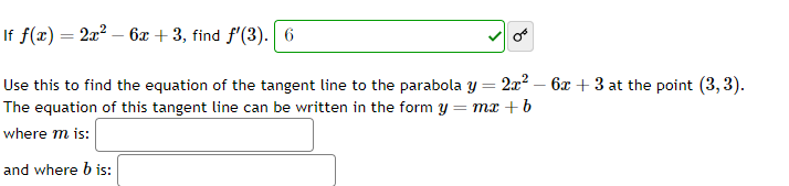 Solved If f(x)=2x2-6x+3, ﻿find f'(3)Use this to find the | Chegg.com