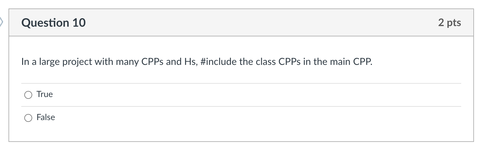 Solved Question 10 2 pts In a large project with many CPPs | Chegg.com