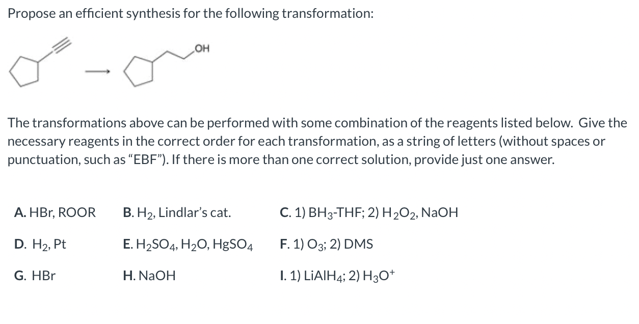 Solved Propose an efficient synthesis for the following | Chegg.com