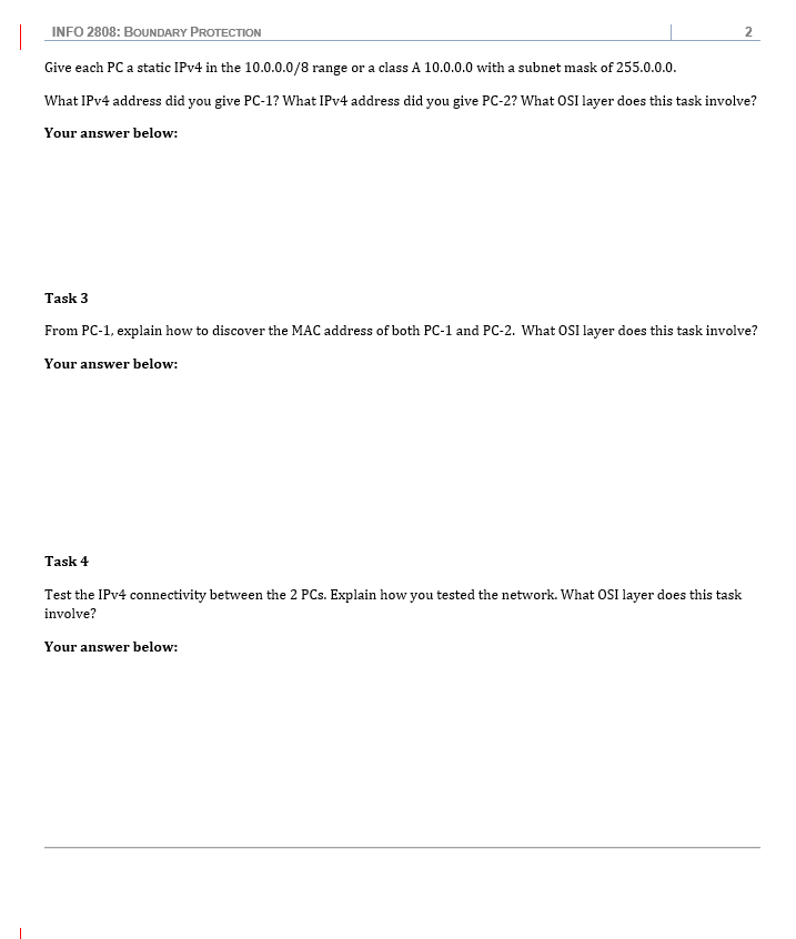 Solved INFO 2808: BOUNDARY PROTECTION 1 PROJECT: NETWORK 2 | Chegg.com