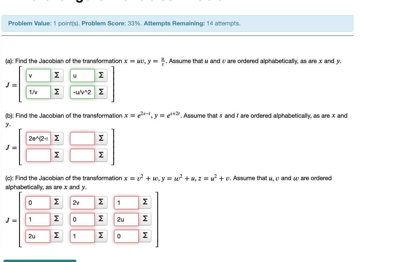 Solved Problem Value: 1 point(s). Problem Score: 33%. | Chegg.com