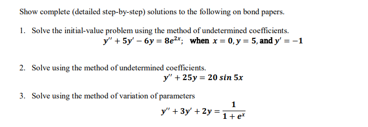 Solved Show complete (detailed step-by-step) solutions to | Chegg.com