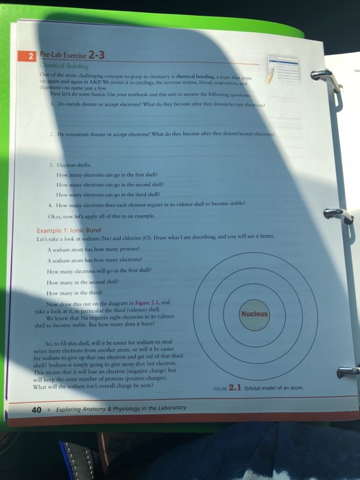 Solved 2 Pre Lab Exercise 2-3 al Bonding and again in A&P We | Chegg.com