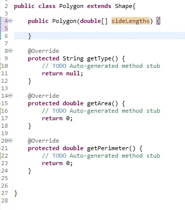 Solved Polygon • Polygon (double[] sidelengths): The | Chegg.com