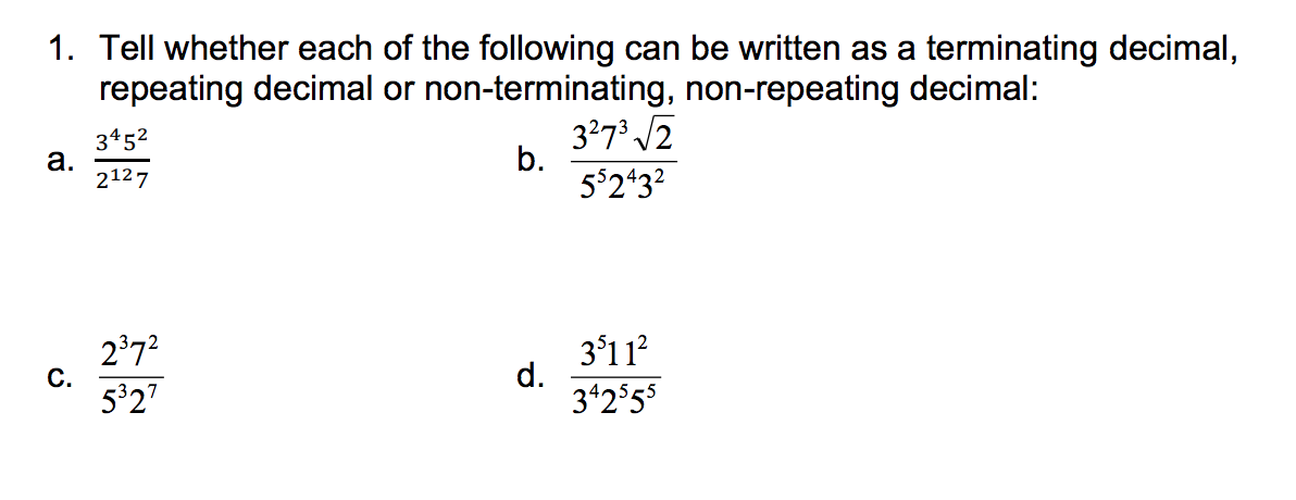 Solved 1. Tell whether each of the following can be written | Chegg.com