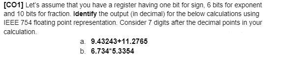 Solved #IEEE 754 floating point representation # complete | Chegg.com