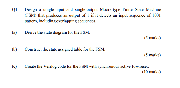 Solved 04 Design a single-input and single-output Moore-type | Chegg.com