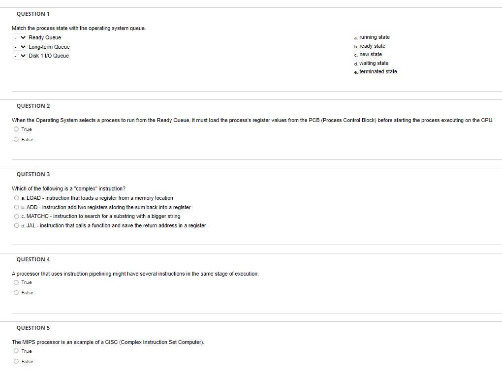 Solved QUESTION 2 When the Operating System selects a | Chegg.com
