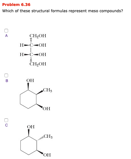 Solved Problem 6.36 Which of these structural formulas | Chegg.com