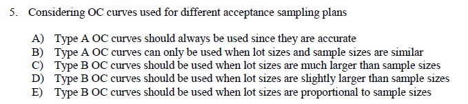 Solved 5. Considering OC curves used for different | Chegg.com