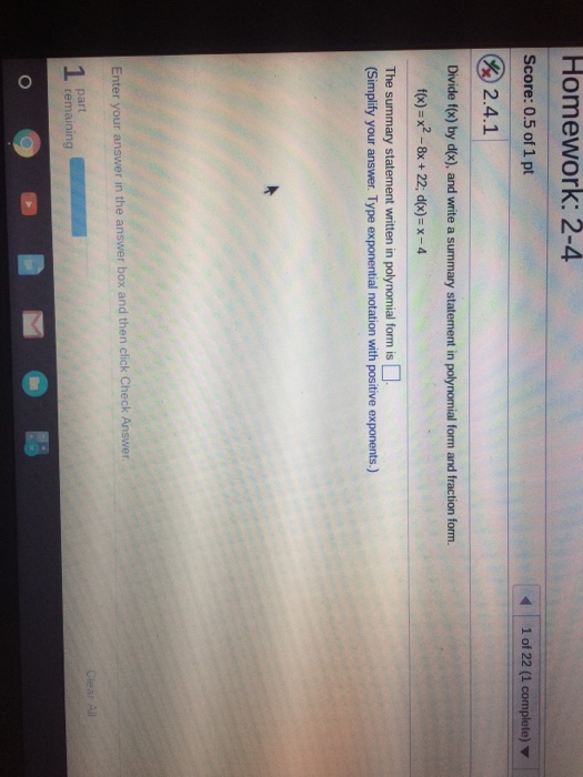 Solved Homework 2 4 Score 0 5 Of 1 Pt 因2 4 1 Divide F X