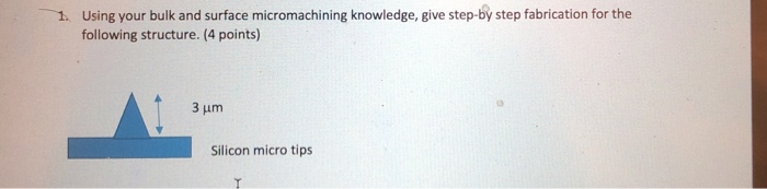 Solved Using your bulk and surface micromachining knowledge, | Chegg.com