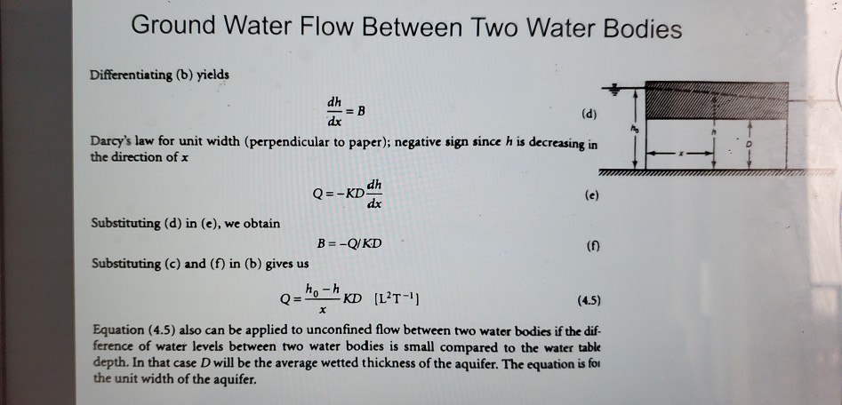 Solved 1. The channel runs parallel to a river. The water | Chegg.com