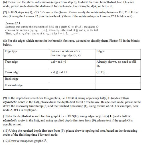 Solved 1. (80 points) Graph G is shown below. (both CSE423 | Chegg.com