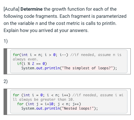Solved [Acuña] Determine the growth function for each of the | Chegg.com