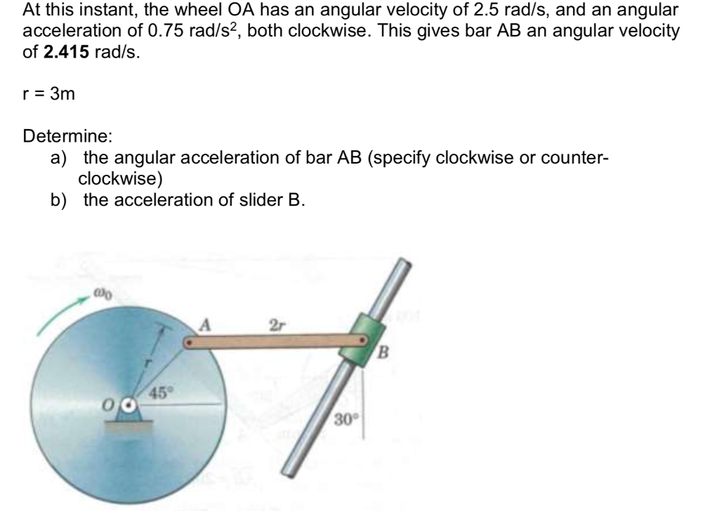 Solved At this instant, the wheel OA has an angular velocity | Chegg.com