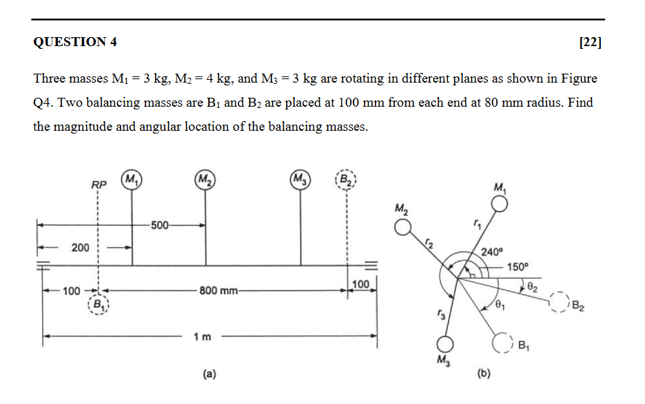 Solved Three Masses M1 3 Kg At R1 80 Mm M2 4 Kg At R2 Chegg