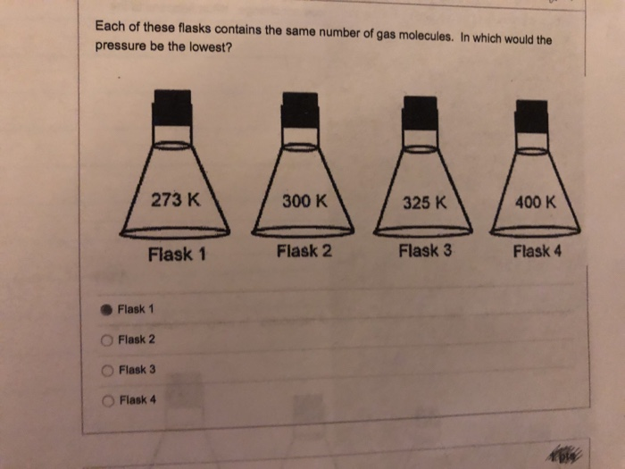Solved Each of these flasks contains the same number of gas | Chegg.com