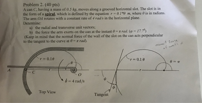Solved Problem 2. (40 pts) A can C, having a mass of 0.5 kg, | Chegg.com
