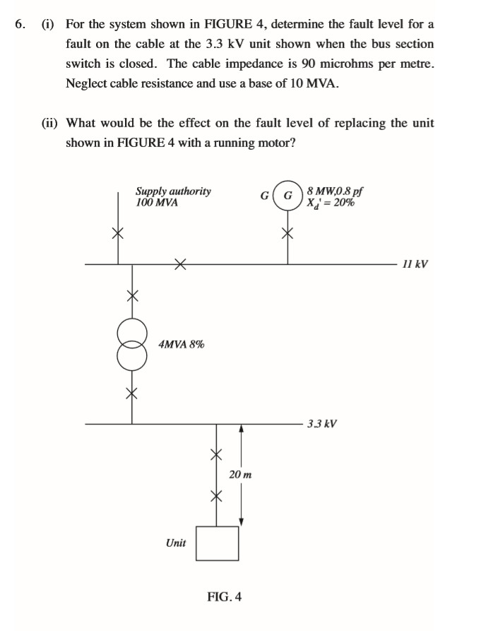 Solved 6. i) For the system shown in FIGURE 4, determine the | Chegg.com
