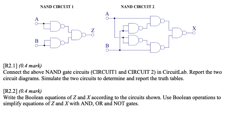 Solved NAND CIRCUIT 1 NAND CIRCUIT 2 A A X ON Daily B B | Chegg.com