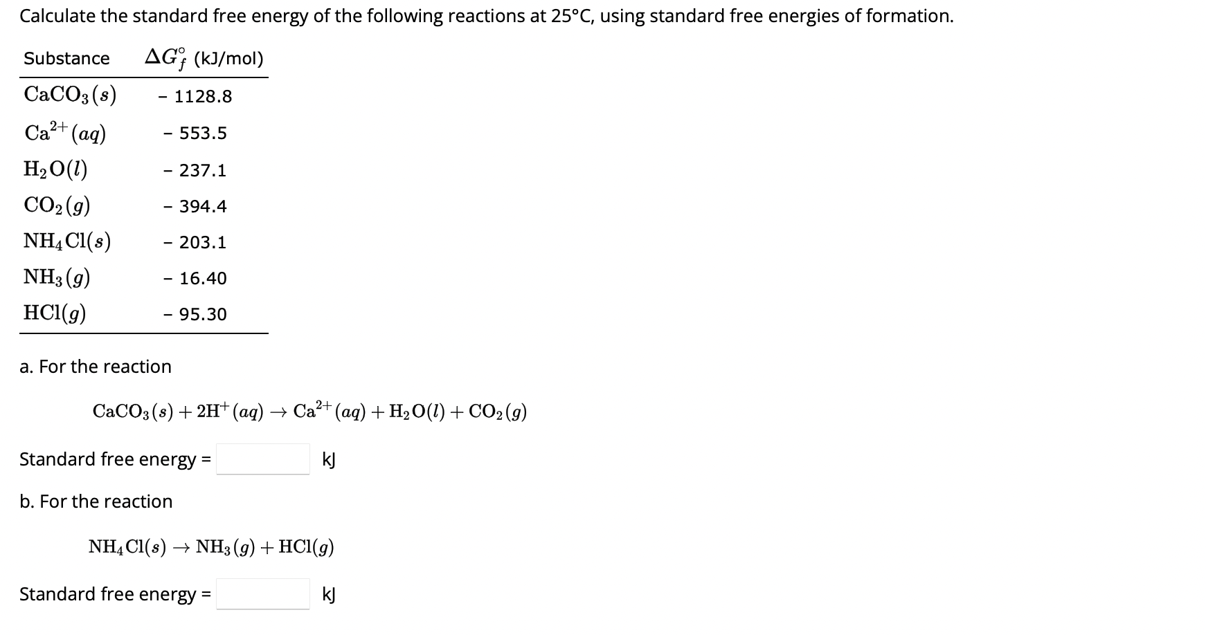 Solved Calculate the standard free energy of the following | Chegg.com