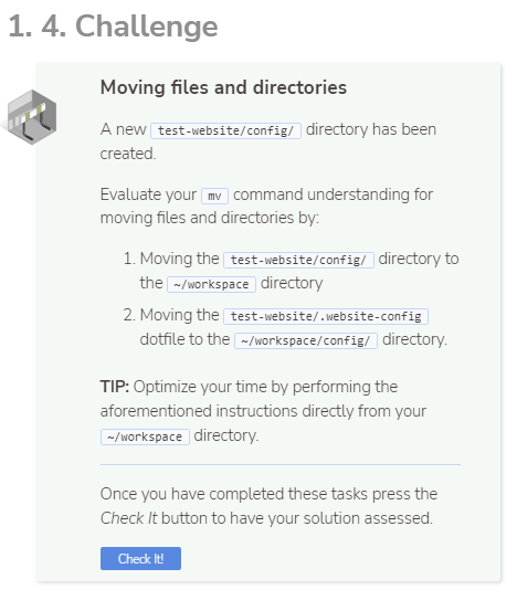Solved 1. 4. Challenge Moving files and directories A new | Chegg.com