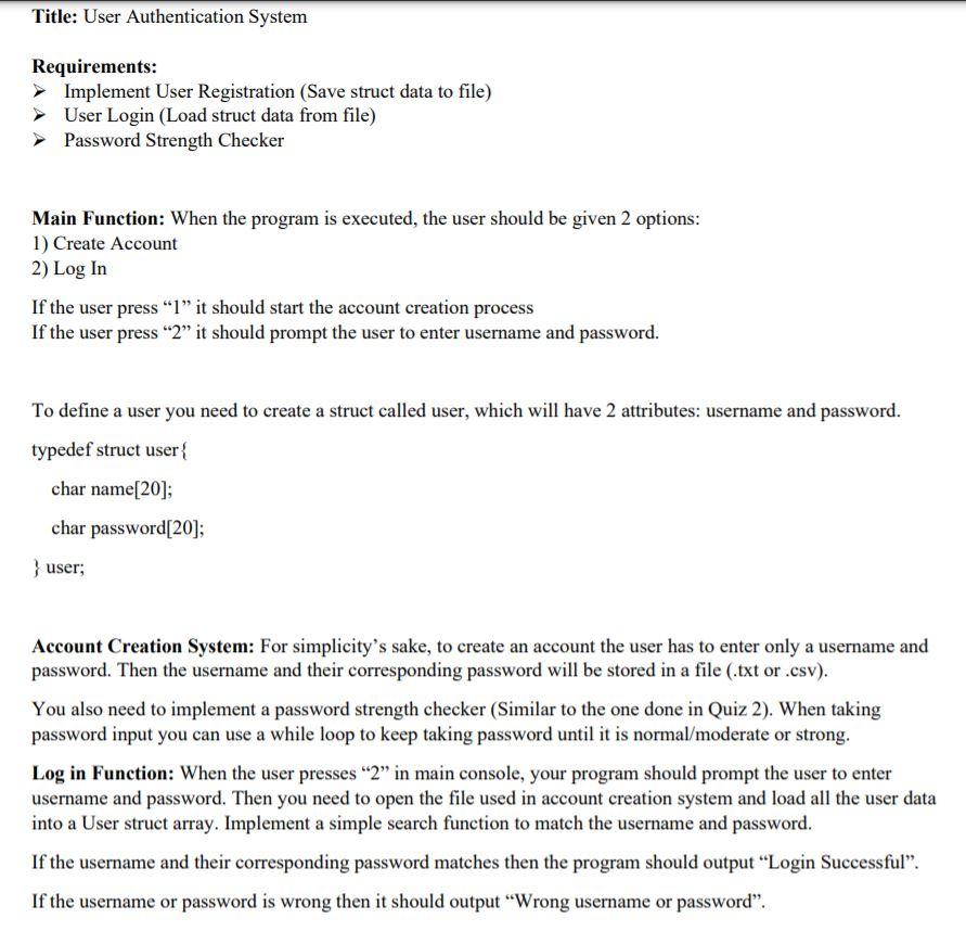 Solved Password cheacker: [Write a function called void | Chegg.com