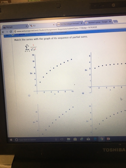 Solved match the series with the graph of its sequence of | Chegg.com