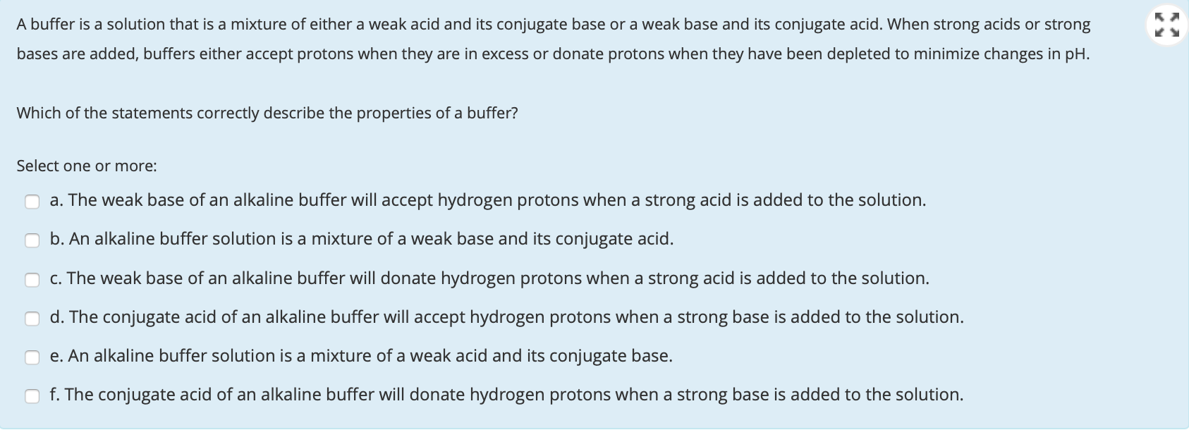 Solved A buffer is a solution that is a mixture of either a | Chegg.com