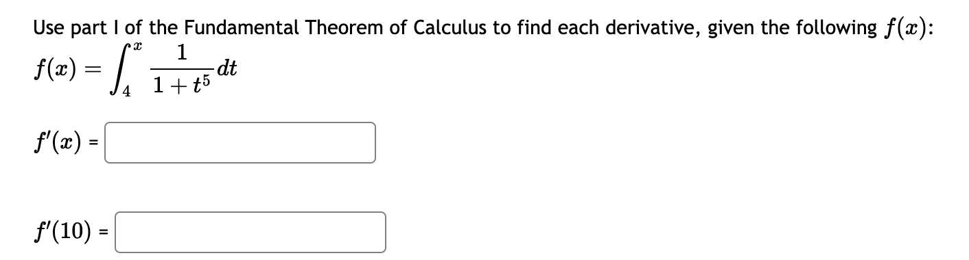 Solved Use part I of the Fundamental Theorem of Calculus to | Chegg.com