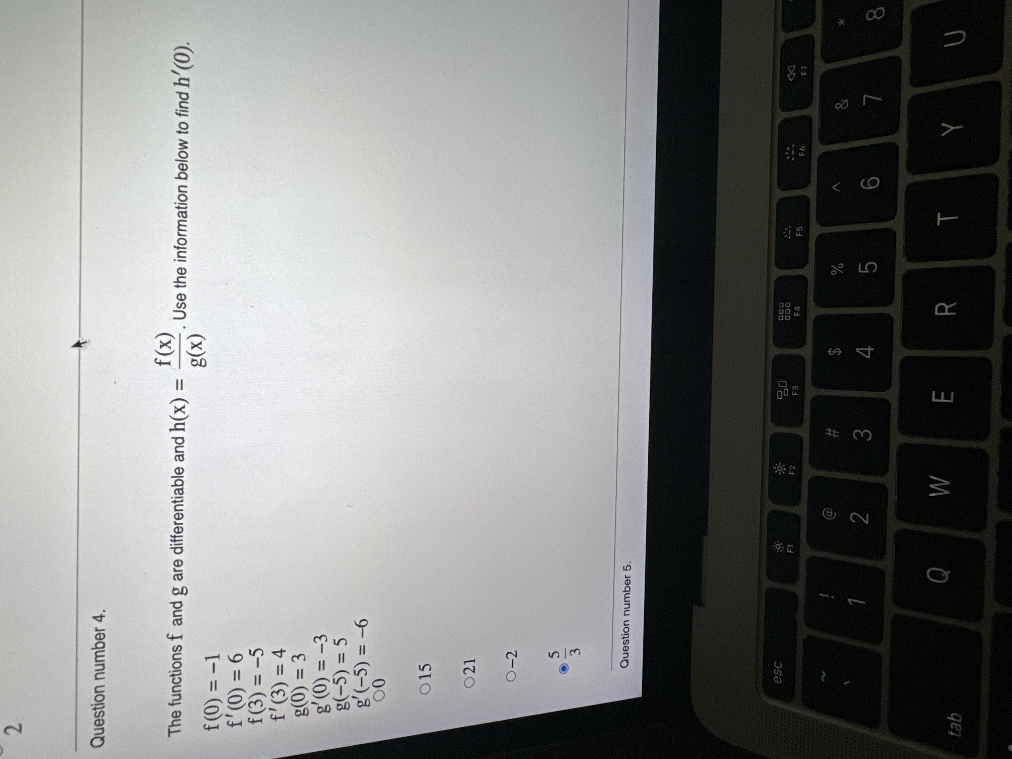 Solved Question number 4.The functions f ﻿and g ﻿are | Chegg.com