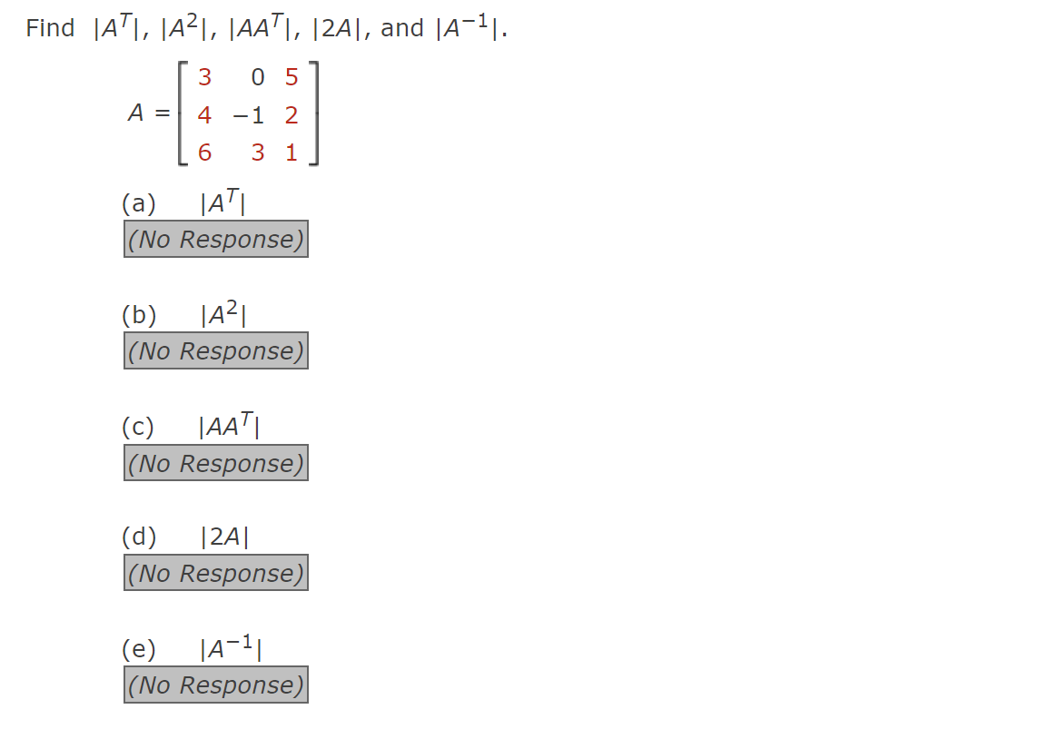 Find the value of k such that A is singular. | Chegg.com