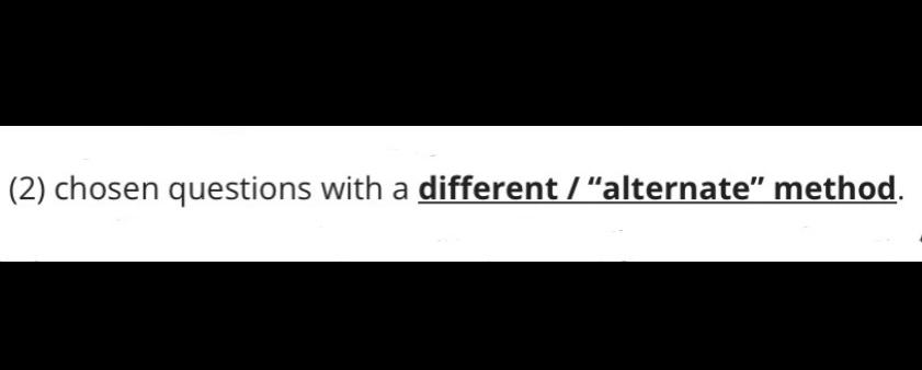 Solved (2) chosen questions with a different / "alternate" | Chegg.com